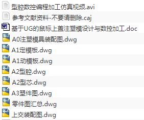 JJ1877-基于UG的鼠标上盖外壳注塑模设计与数控加工[含UG三维图]-模具设计-龙图网