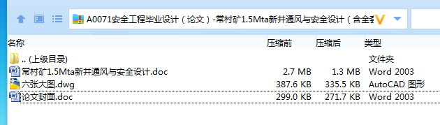 A0071-常村矿1.5Mta新井通风与安全设计[安全工程专业]-采矿通风-龙图网